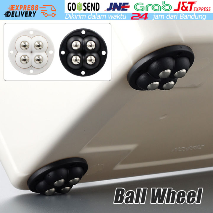 4 Pcs Roda Tempel Mini Serbaguna Dengan Double Tape Stainless Rotasi ...