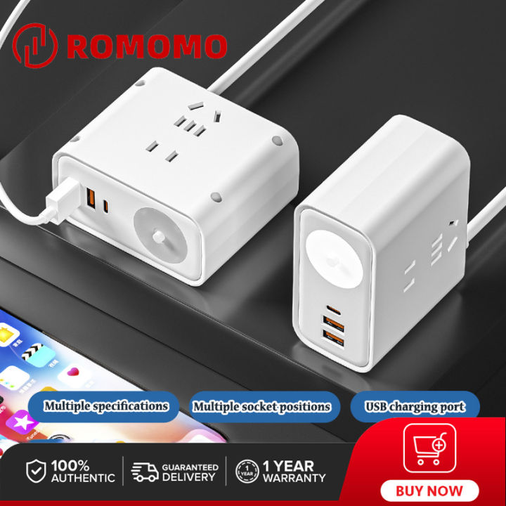 Desktop socket with ambient night light Extension Cord Wire with USB ...