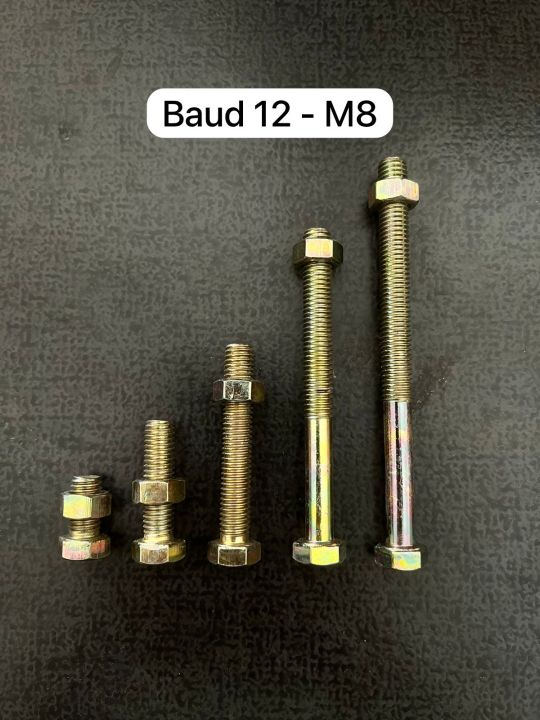 Baud 12 + Mur Baut HARGA PER 10 pcs Ukuran 8x15 8x30 8x50 8x80 8x100 ...
