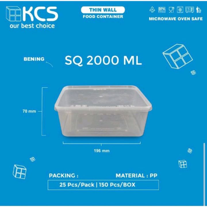 THINWALL 2000ML KCS SQ (25) 2000 SQUARE KOTAK MURAH MAKAN FOOD CONNER ... THINWALL 2000ML KCS SQ (25) 2000 SQUARE KOTAK MURAH MAKAN FOOD CONNER ...