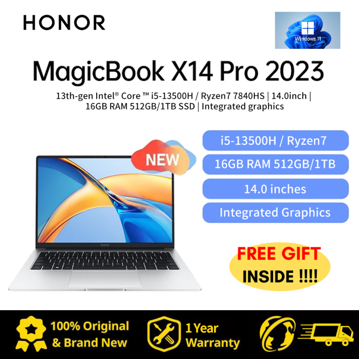Honor MagicBook x14 pro laptop 2023 honor laptop R7-7840HS 16GB RAM ...