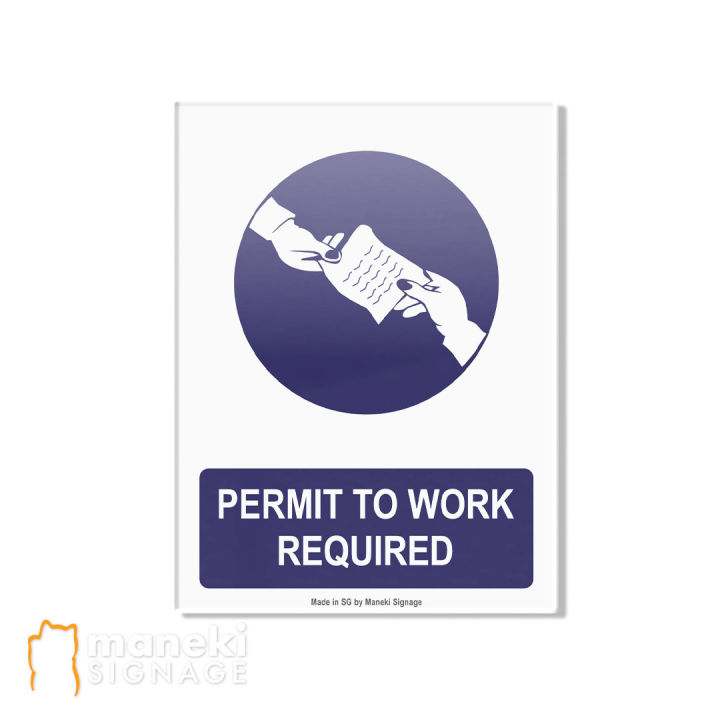 Aluminum Permit to Work Required Sign | Lazada Singapore