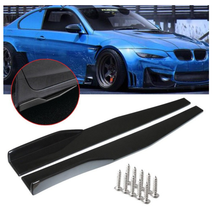 Car Universal Side Skirt Diffuser Body Kit Lip 35cm 45cm 48cm 75cm ...