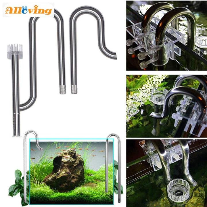 Alloving Lily Pipe Stainless Steel Inflow Outflow Filter for Aquarium ...