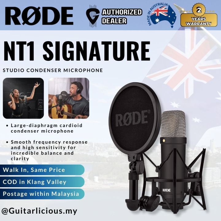 RODE NT1 Signature Series Studio Condenser Microphone with Mic Pop ...
