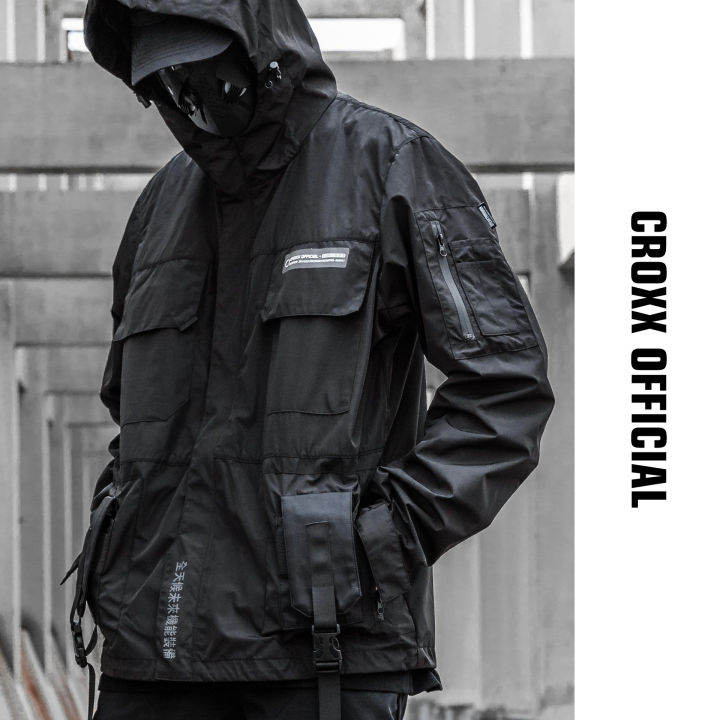 【CYBERPUNK】CRNXX 22AW Loose Jacket Darkwear Hooded Windproof Stitching ...