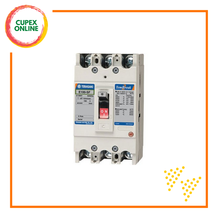 TERASAKI E100-SF MCCB 3P 10A/15A/20A/30A/40A/50A/60A/75A/100A | Lazada