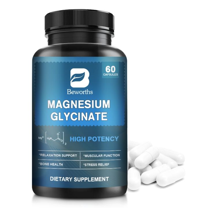 350mg Magnesium Glycinate High Absorption Formula, Stress, Bones ...