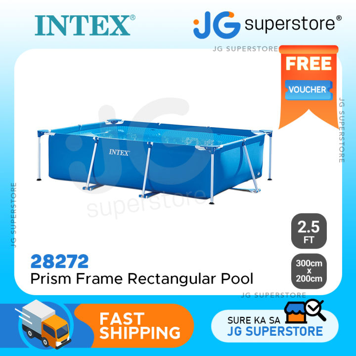 Intex 28272 Prism 3m x 2m x 75cm Rectangular Frame Pool for Outdoor ...