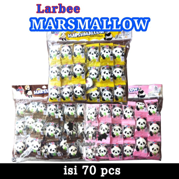 Larbee Panda Marshmallow Choco /Vanilla/Strawberry isi 70 Pcs | Lazada ...