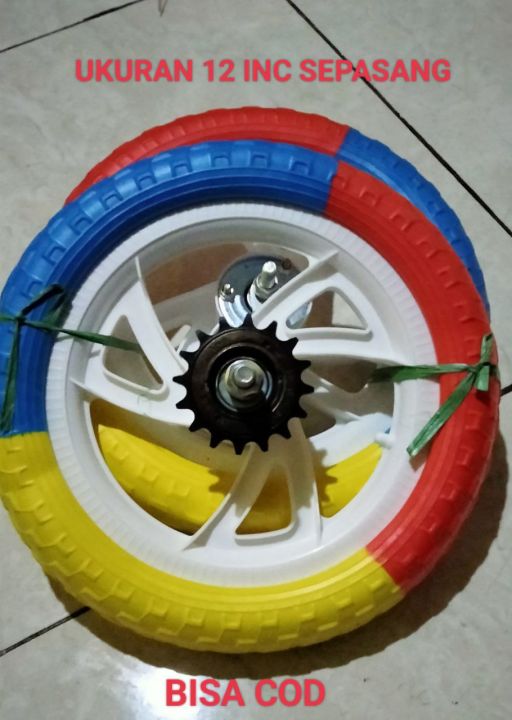 BAN SEPEDA UKURAN 12 INC sepasang Roda busa sepeda ban sepeda roda busa 12 ban mati sepeda ...