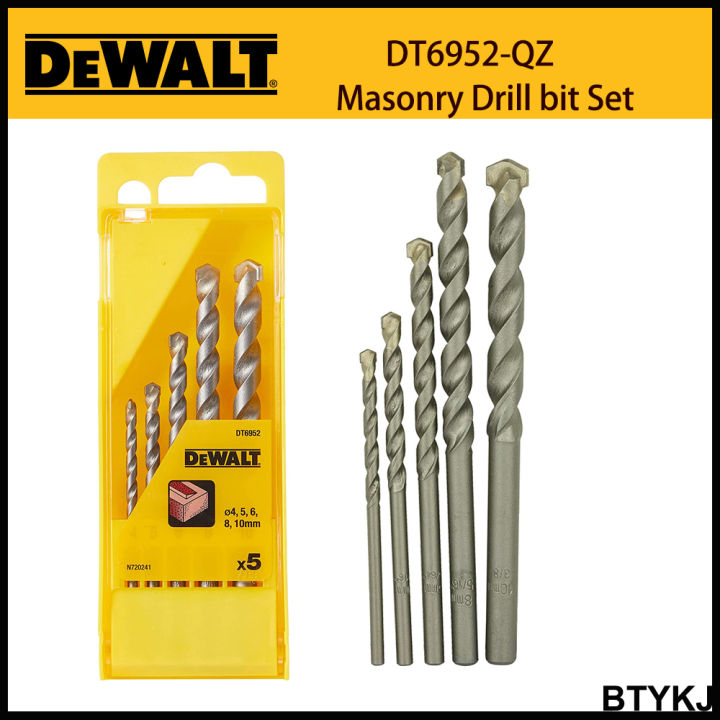 Dewalt 5Pcs Masonry Drill bit-Set 4/5/6/8/10mm DT6952-QZ Carbide Bit ...