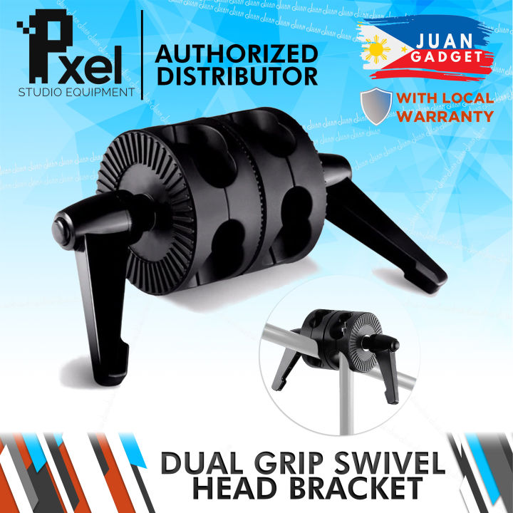 Pxel AA-BA1 Double Dual Grip Swivel Head Bracket for Studio Boom Arm ...