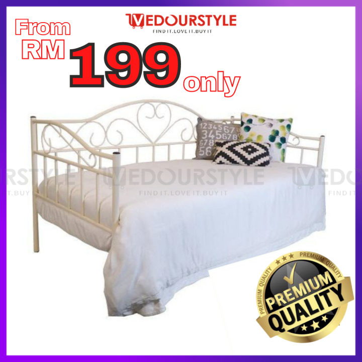 🔥READY STOCK🔥DAY BED SINGLE METAL BED FRAME/KATIL BESI/SOFA BED/DAYBED ...
