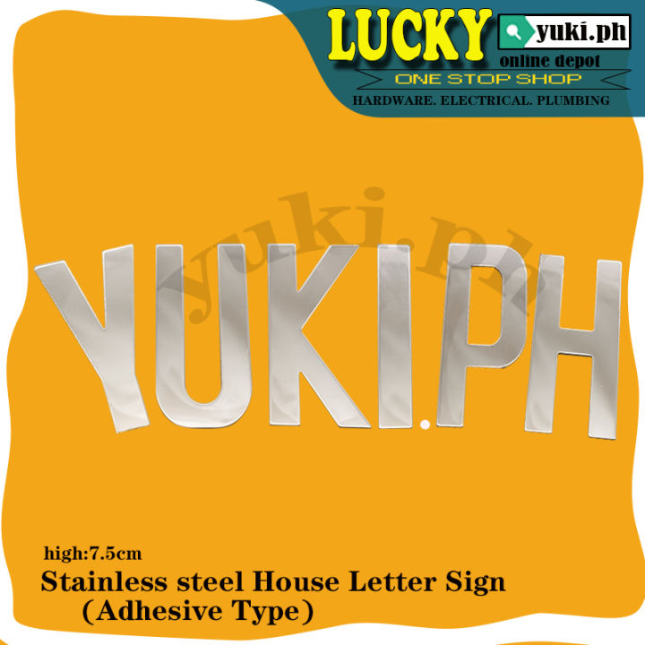 STAINLESS STEEL 3D HOUSE LETTER PLATE WALL STICKER SIGN U-Z SOLD PER ...