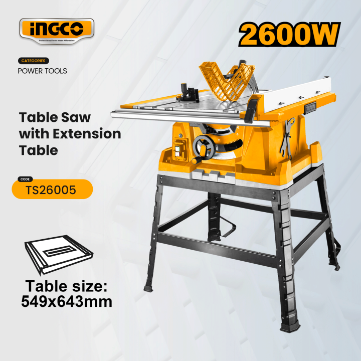 Ingco 2600W Table Saw With Extension Table TS26005 IPT | Lazada PH