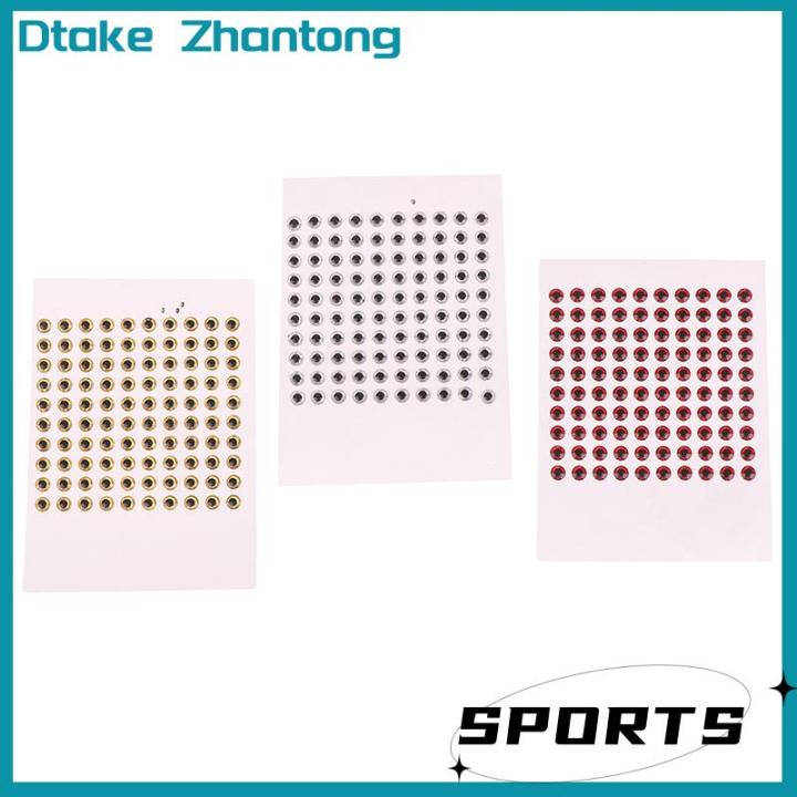 Dtake 100ชิ้นเบ็ดตกปลาแบบโฮโลแกรม3D ตกปลา3 4 5 6มม. แบบ DIY ฟิชอาย ...