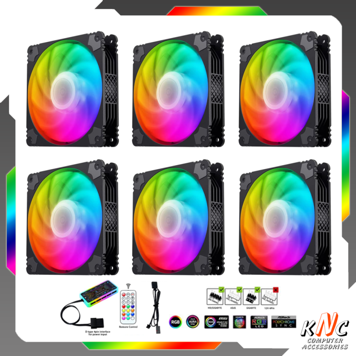 Bộ 6 Quạt Tản Nhiệt Fan Led RGB B1 Kích Thước 12cm Đồng Bộ Màu Hub ...