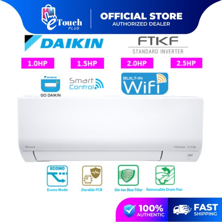 Daikin WiFi R32 Inverter Air Conditioner - 1.0HP FTKF25C / 1.5HP FTKF35C / 2.0HP FTKF50C / 2.5HP ...