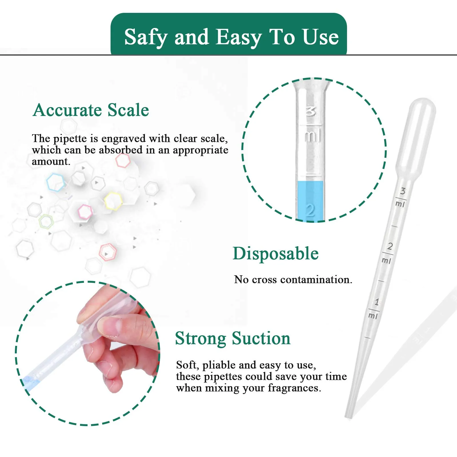 100PCS 2ml/3ml Plastic Dropper Laboratory Pipette Disposable Graduated ...