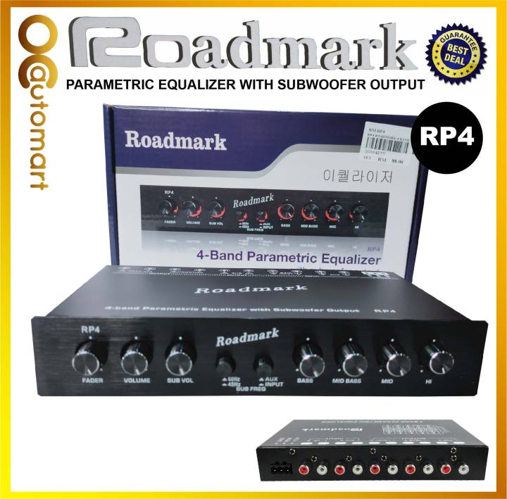 Roadmark Pre AMP Parametric Equalizer Audio Equalizer 4 Band Preamp ...