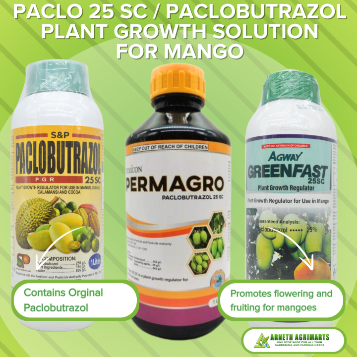PACLO PGR 25 SC / PACLOBUTRAZOL / GREEN FAST / PERMAGRO PLANT GROWTH ...