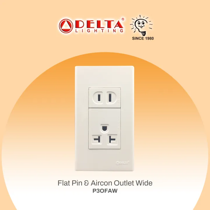 Delta Lighting Wiring Devices Flat Pin Outlet Wide & Aircon Outlet Wide ...