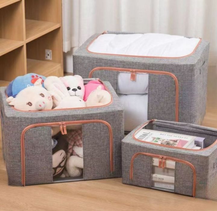 Packone 66/110L PVC Storage Box Transparent Foldable Steel Frame ...