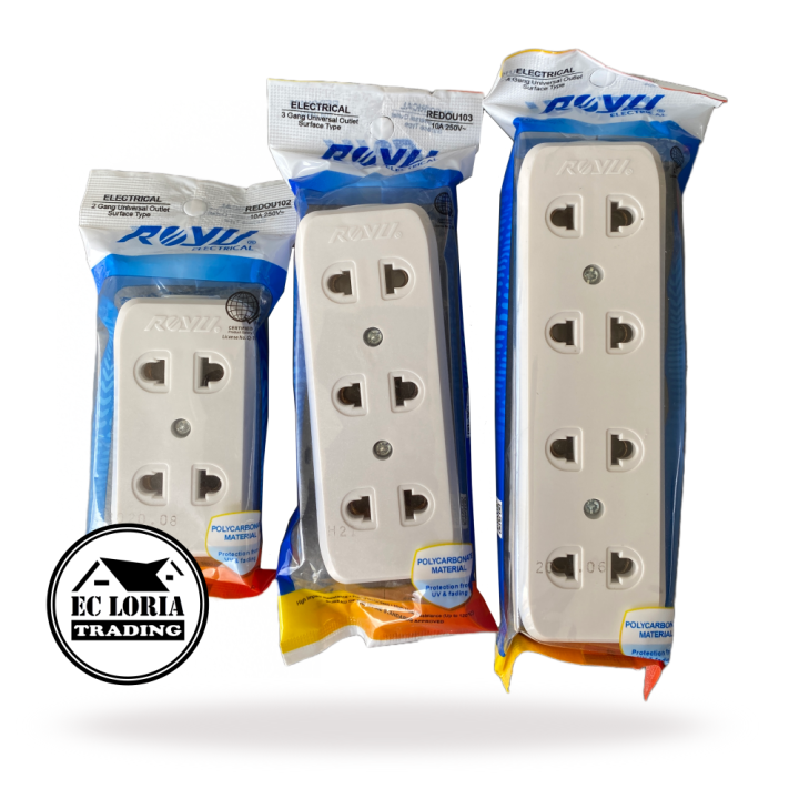 Royu Universal Outlet 2-Gang, 3-Gang, 4-Gang (Surface Type) | Lazada PH