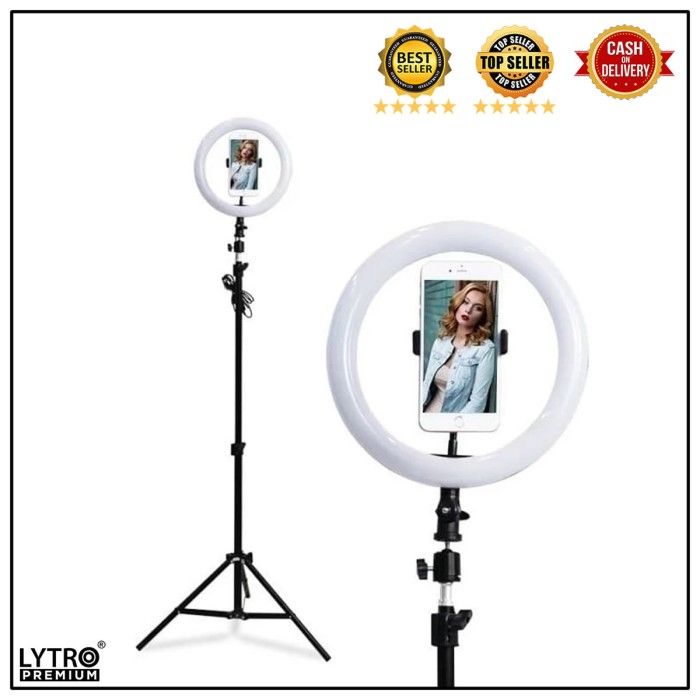 LAMPU RING LIGHT LED 26CM + TRIPOD 2 METER - YOUTUBER TIKTOK SELEBGRAM ...