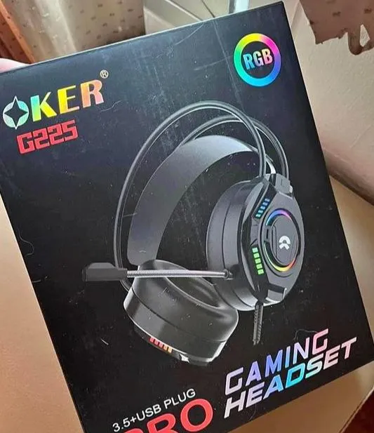 HEADSET GAMING OKER 3.5+USB PRO GAMING HEADSET G225 หูฟังเกมมิ่งไฟ RGB หัวเสียบ USB+AUX | Lazada ...