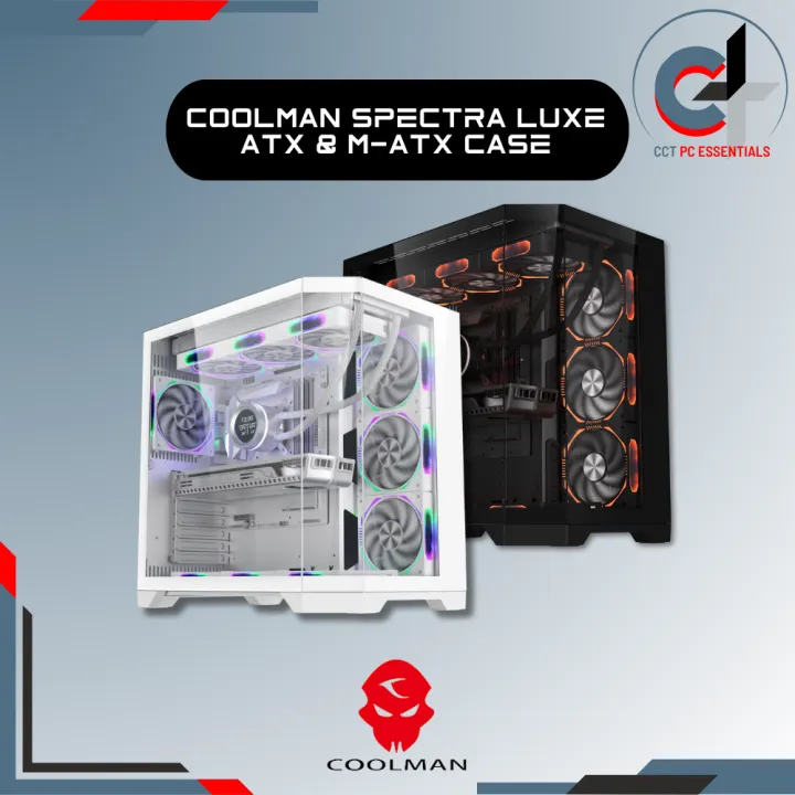 Coolman Spectra Luxe ATX / M-ATX Case | Starry Black and Pearl White ...