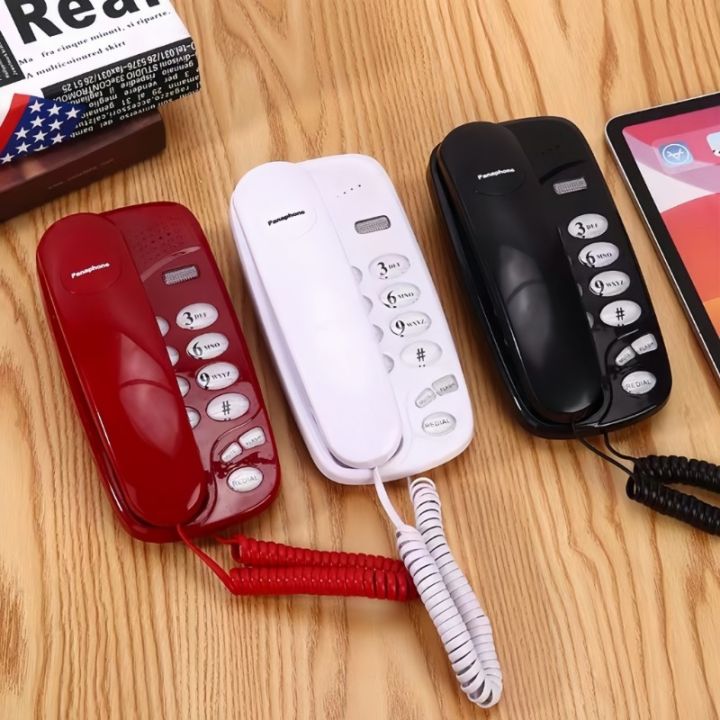 Wall Mounted Small Corded Telephone Home Office Fixed Landline with ...