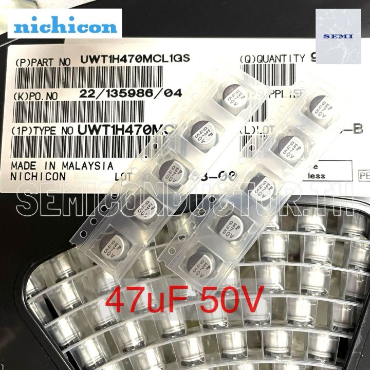 10ตัว C 47uF 50V Nichicon E-Cap WT Series SMD Electrolytic Capacitor ...