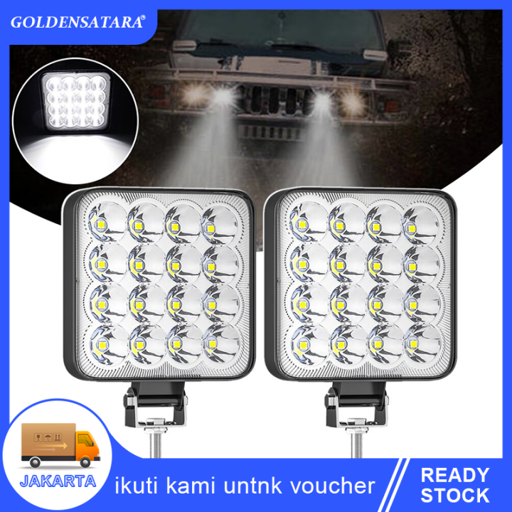 4PCS Lampu LED Sorot Tembak Worklight Mobil Motor 48 Watt 16 Titik Mata ...