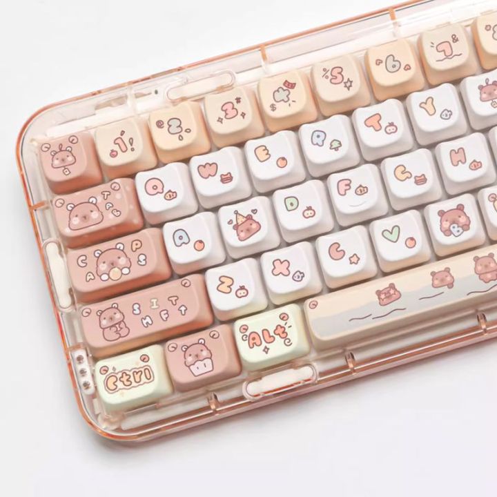 【Keycap Only 】Cute Bear Keycap Cute Cartoon capybara 134 keys MOA ...