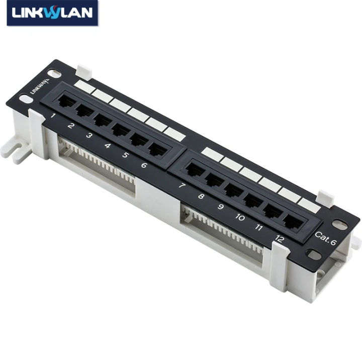 10 INCH 12-PORT CAT6 MODULAR PATCH PANEL 12 PORTS 10" RACK & WALL MOUNT ...