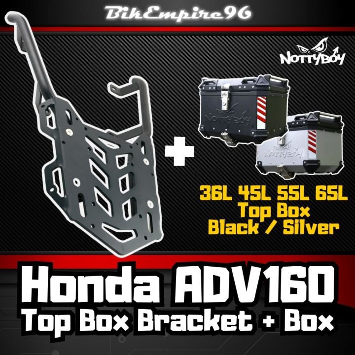 Honda ADV160 Heavy Duty Top Box Bracket + Rear Aluminum 36L 45L 55L 65L Top Box Monorack Rak ...
