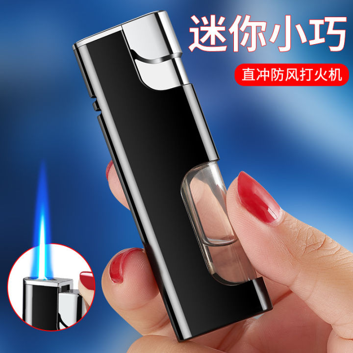 BD231 047 Jet Flame Lighter Solid Metal Press On Fire Windproof Lighter ...