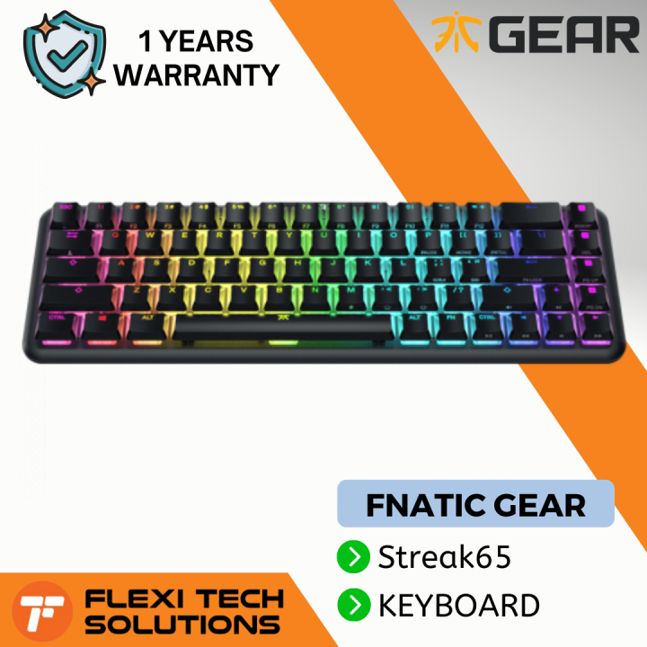 Flexi Tech FNATIC GEAR Streak65 Low Profile Mechanical Gaming Keyboard ...