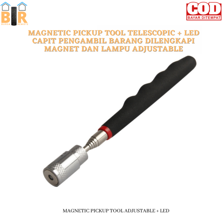 Magnetic PICKUP TOOL TELESCOPIC + LED CAPIT PENGAMBIL BARANG DILENGKAPI ...