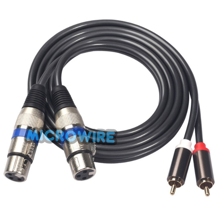 Dual RCA Male To XLR Female Cable 2 XLR To 2 RCA Plug Adapter Hifi ...