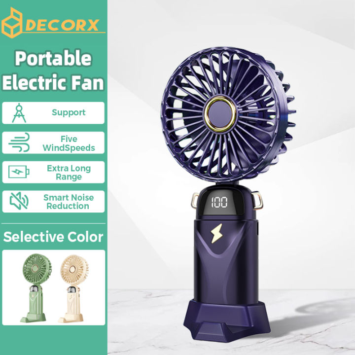 DecorX Portable Mini Fan USB Rechargeable Mini Fan Adjustable Cooling ...