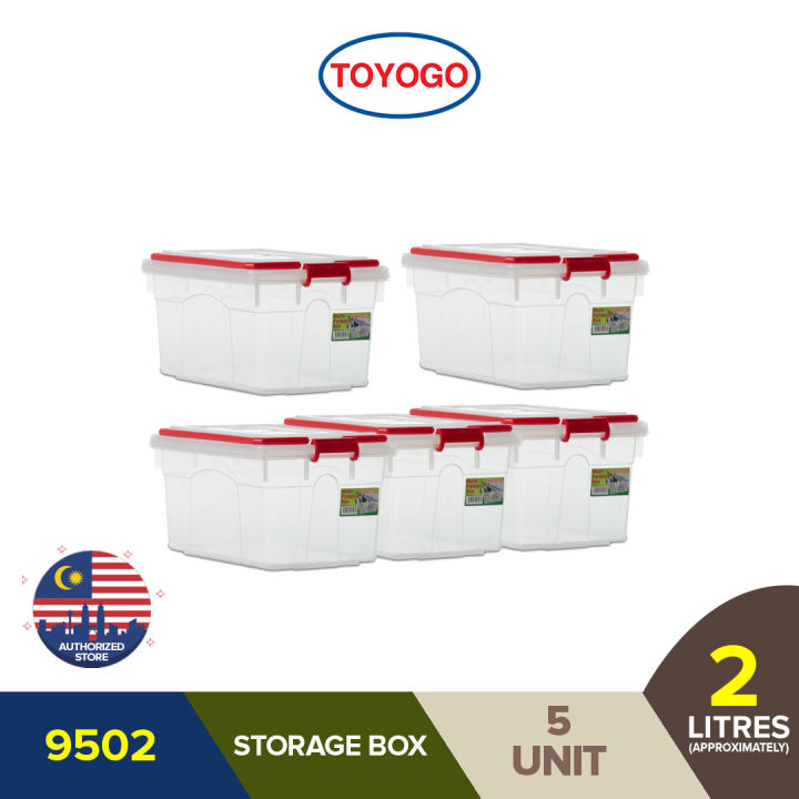 TOYOGO Handy Storage Box with Lid & Clip - Translucent 9502 (2.8L) [6/ ...