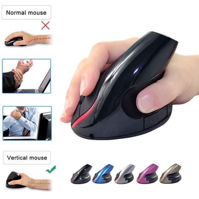 เมาส์ออปติคอล เมาส์ในแนวตั้ง 2400 DPI Wireless Mouse Ergonomic Vertical ...