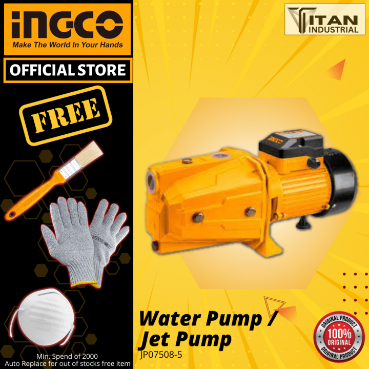 INGCO Water Pump / Jet Pump 750W 1HP JP07508-5 • Tm ss | Lazada PH