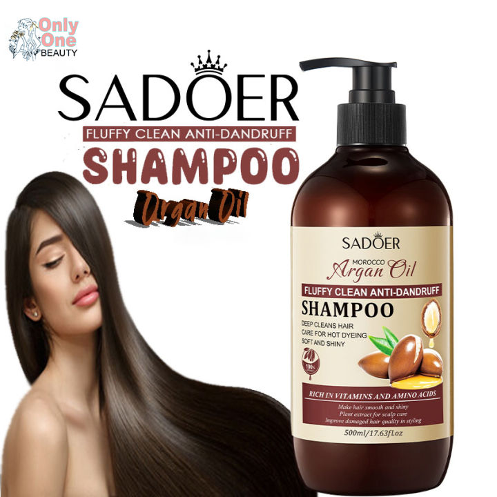 SADOER Argan Oil Anti-dandruff SHAMPOO 500ml Moisturizing Refreshing Oil Control Repair Damage ...