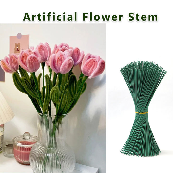 20/25/30/40CM Artificial Flower Stem DIY Artificial Flower Wire Stem ...