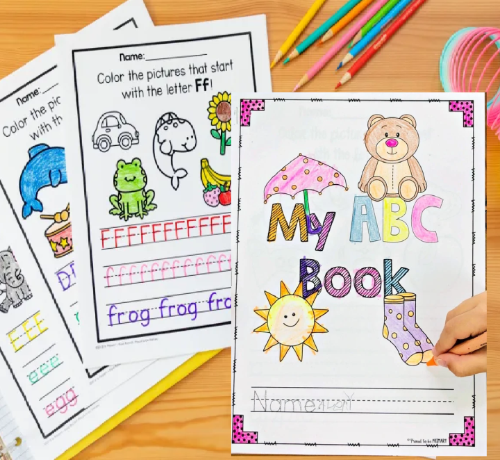 Alphabet Letter activities ABC learning worksheet My ABC Book Learn ABC ...