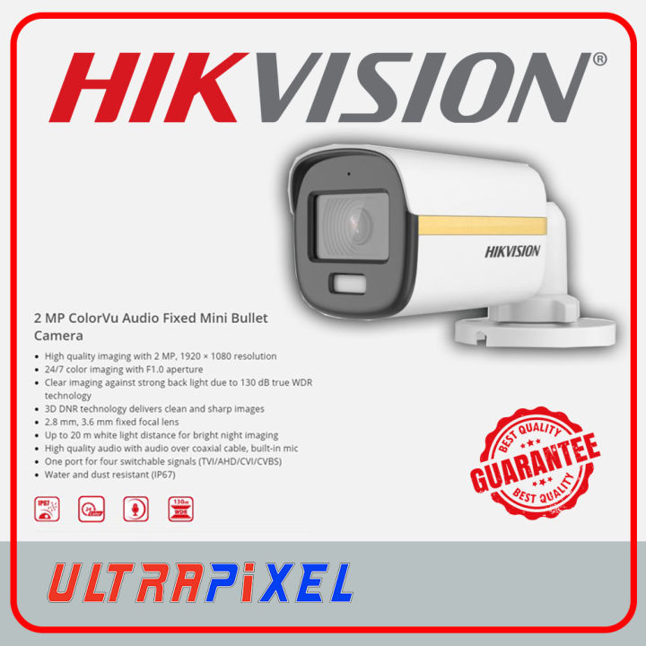 HIK VISION DS-2CE10DF3T-PF 2 MP ColorVu Fixed Mini Bullet Camera ...